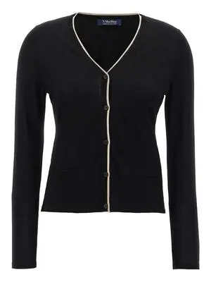 Max Mara Kenya' Wool Knit Cardigan - Black