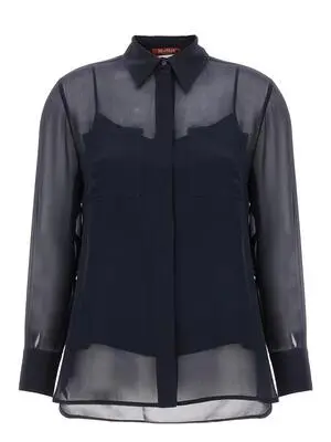 MAX MARA STUDIO Orietta' Silk Shirt - Blue