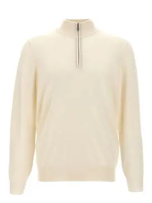 Brunello Cucinelli Cashmere High Neck Sweater - White