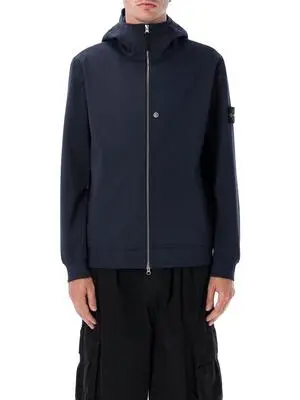 Stone Island Soft Shell-R_e.dye® Technology Light Hooded Jacket Navy