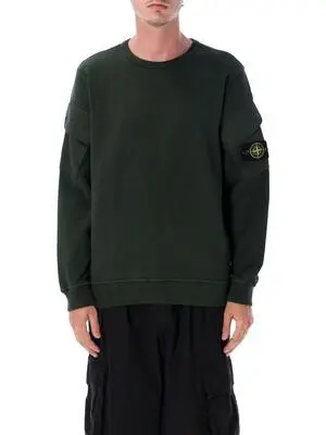 Stone Island Brushed Organic Cotton Sweatshirt Juniper