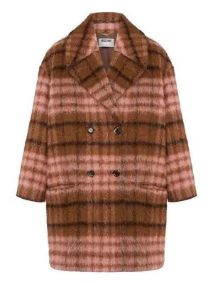 Moschino Checked Coat - Multi Brown