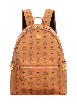 Mcm Visetos Stark Side Studs Backpack Brown