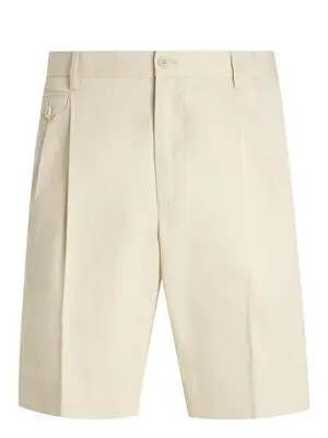 Dolce & Gabbana Cotton Gabardine Bermuda Shorts - Beige