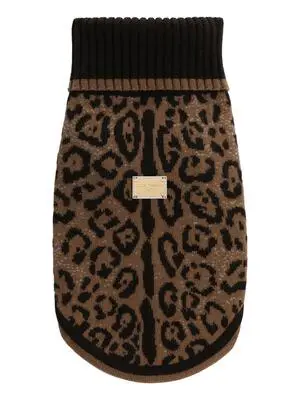 Dolce & Gabbana Wool Leopard Dog Sweater - Print