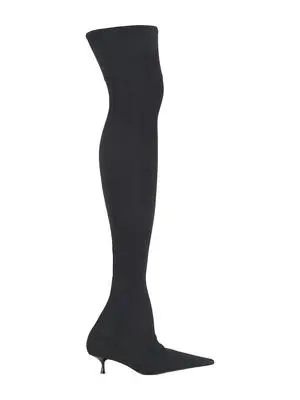 Victoria Beckham Jersey Thigh High Boots - Black