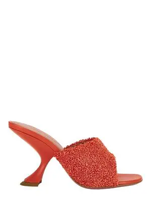Amina Muaddi Taylor Raffia 90 Slipper - Tangerine