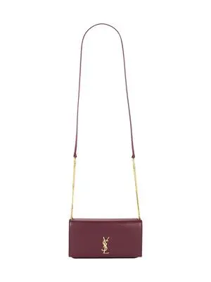 Saint Laurent Phone Holder On Strap - New Dark Bordeaux