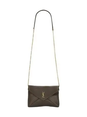 Saint Laurent Small Pouch On Chain - Light Musk