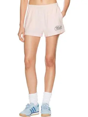 SPORTY & RICH Health Script Disco Short - Pink Dolphin