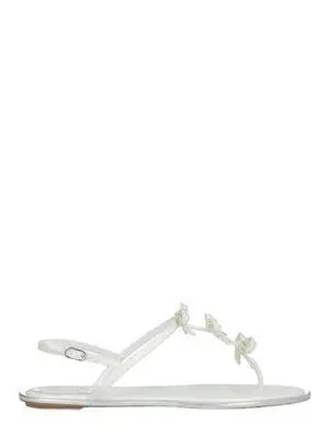 Rene Caovilla Thong Sandal With Appliqués - White