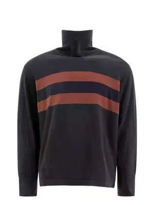 Ralph Lauren Cotton Striped Turtleneck Sweatshirt - Blue