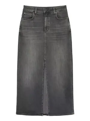 Marc O'polo Split-front Denim Skirt - Grey
