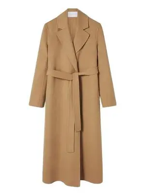 Stella McCartney Double-Faced Belted Wool Coat Neutral