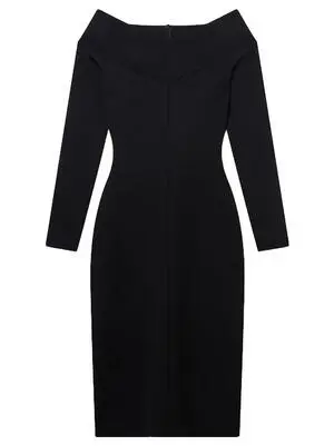 Stella McCartney Sheer Long Sleeve Mesh Midi Dress - Black