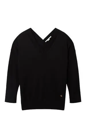 Stella McCartney V-neck Long-sleeved Sweater - Black
