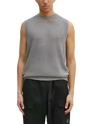 Y3 Textured Sleeveless Sweater - Grey