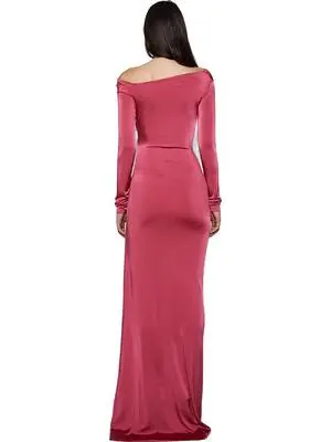 Victoria Beckham Off-shoulder Draped Gown - Pink