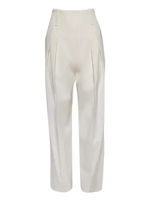 Victoria Beckham High Waist Cinch Trousers - White