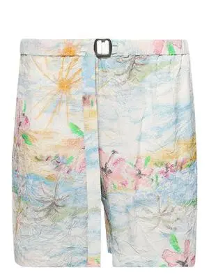 Christopher Esber Crimped Bahia Hibiscus Print Short - Multi