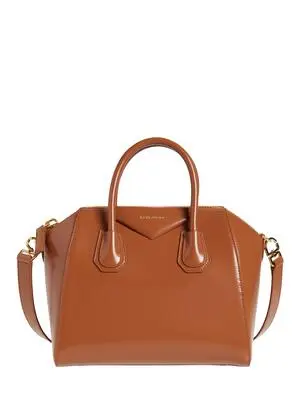 Givenchy Small Antigona Leather Satchel Caramel Brown