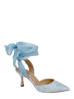 Badgley Mischka Blaze Ii Ankle Tie Pointed Toe Pump - Light Blue