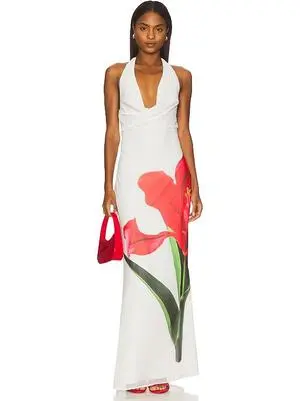 MORE TO COME Shelby Halter Maxi Dress - White