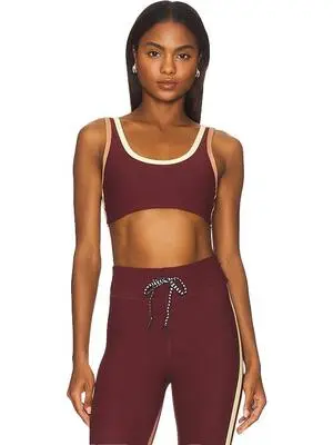 The Upside Trail Harley Scoop Sports Bra In Burgundy - Bordeaux