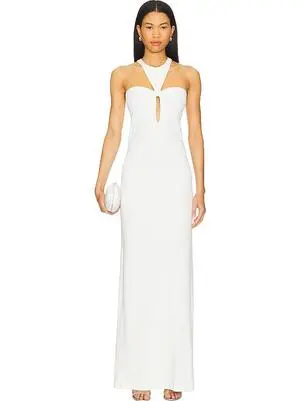 ADRIANA DEGREAS X Sabine Getty Open Back Maxi Dress - Off White