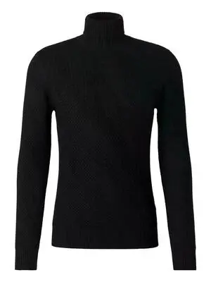 GRAN SASSO Cable-knit Roll Neck Sweater - Black