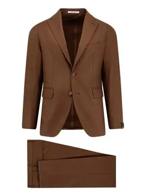 Tagliatore Singlebreasted Virgin Wool Suit - Brown