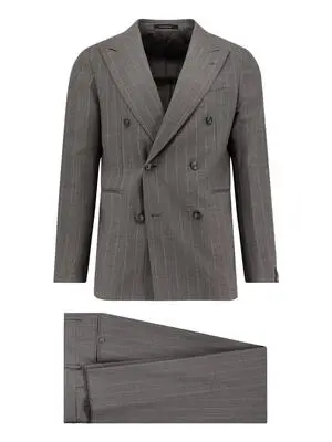 Tagliatore Doublebreasted Virgin Wool Suit - Grey