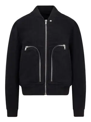 Rick Owens Bauhaus Flight Virgin Wool Bomber - Black