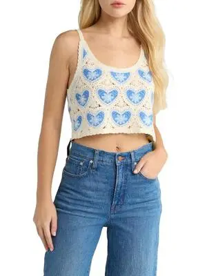 AVEC LES FILLES Crochet Crop Tank