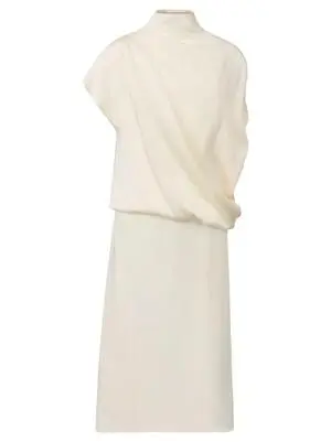 Fabiana Filippi Draped High-neck Dress - White