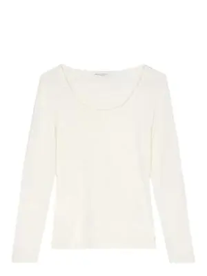 Marc O'polo Scoop-neck Long-sleeve Top - Neutrals