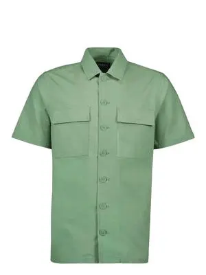 JAPAN RAGS Gaky Flap-pocket Short-sleeve Shirt - Green