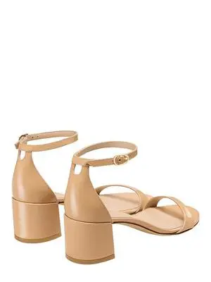 STUART WEITZMAN Nudist 50 Block Heel Sandals - Adobe