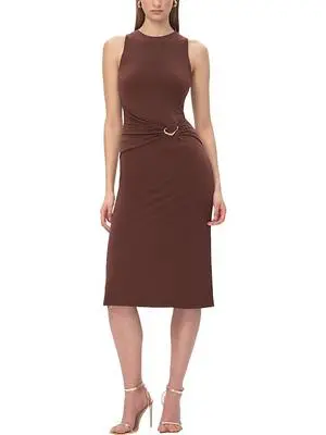 Herve Leger Brooke Midi Dress - Coffee