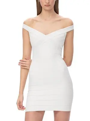 Herve Leger Rachel Bandage Mini Dress - Alabaster