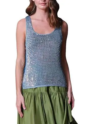 Calypso St. Barth Embellished Viscose Top - Troposphere