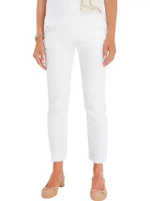 ACCOUCHEE Foldover Waistband Maternity Trousers - White