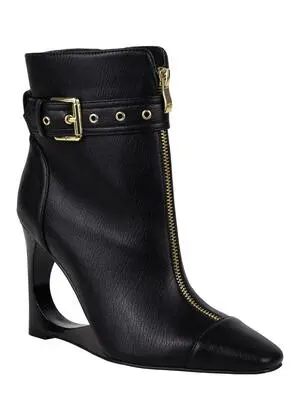 NINETY UNION Architectural Wedge Heel Bootie Black