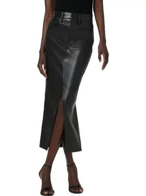 Hudson Jeans Reconstructed Midi Skirt - Black