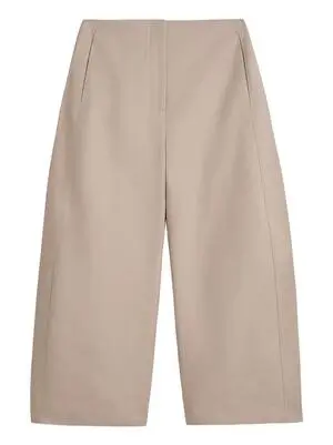 Cos Cropped Barrel-leg Pima Cotton Pants - Beige
