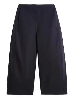Cos Cropped Barrel-leg Pima Cotton Pants - Navy