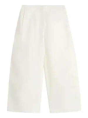 Cos Cropped Barrel-leg Pima Cotton Pants - White