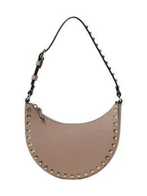 Valentino Garavani Valentino Garavani Rockstud Grained Leather Bag Beige