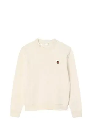 Sandro Logo-patch Relaxed-fit Cotton Sweatshirt - Butter Cream
