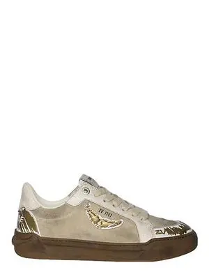Zadig&Voltaire Fly Wings Leather Low-top Trainers - Clay